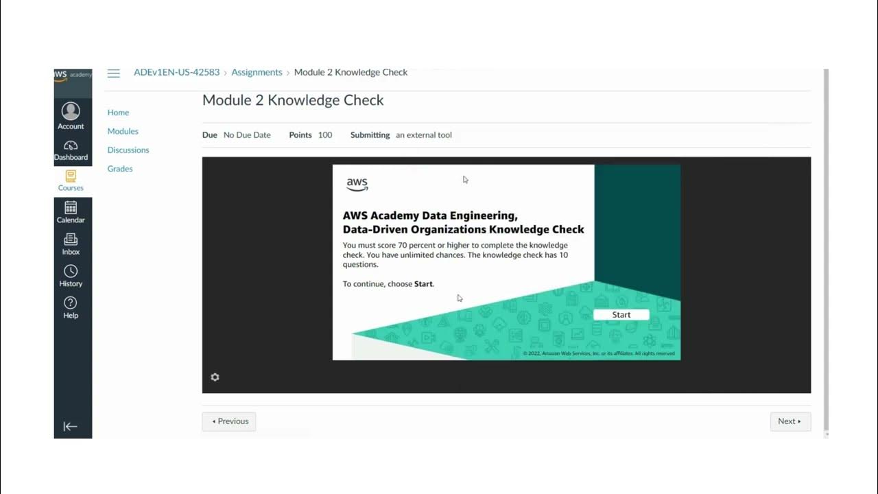 AWS Academy Data Engineering Module 2 Knowledge Check Answers - YouTube