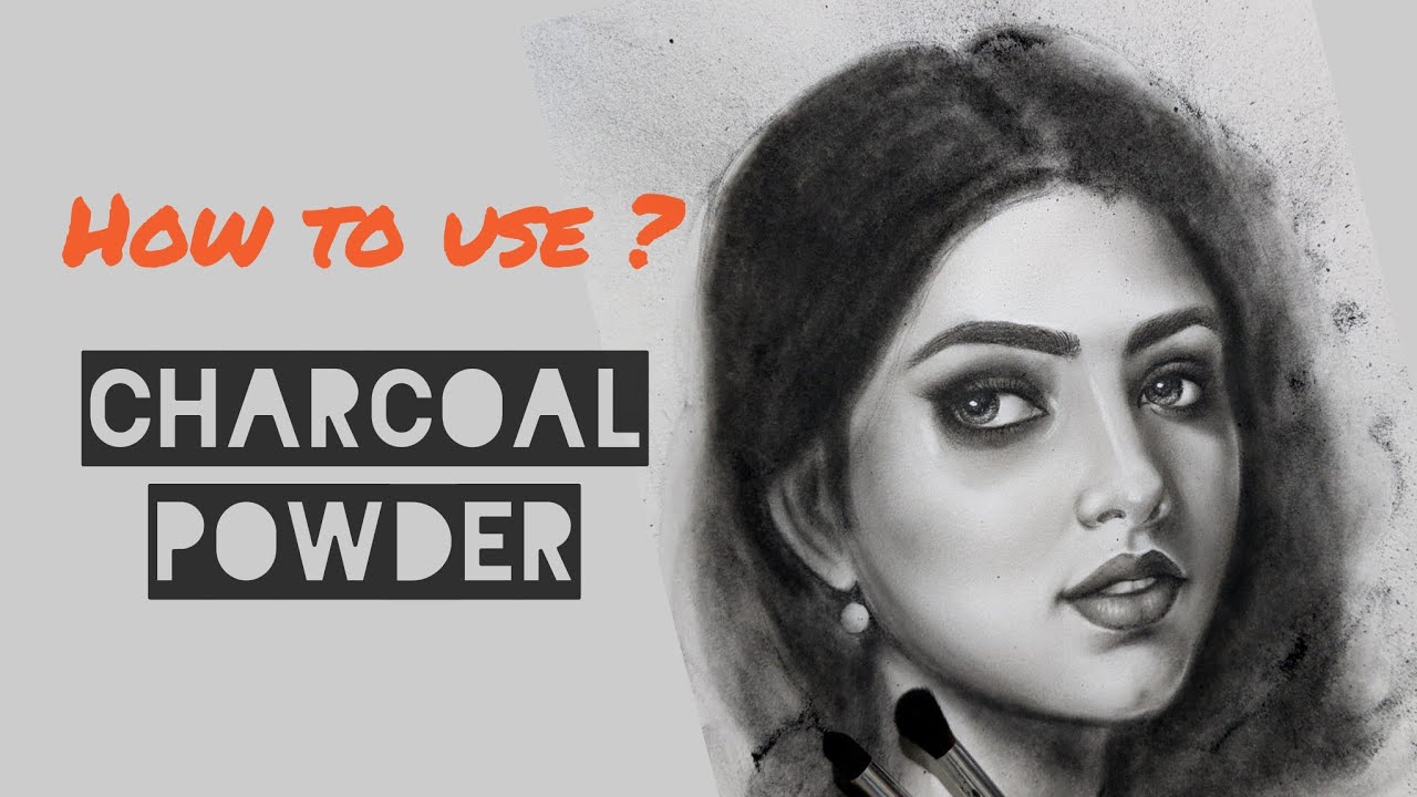 Realistic Portrait Drawing with Charcoal Powder| How to use Charcoal ...