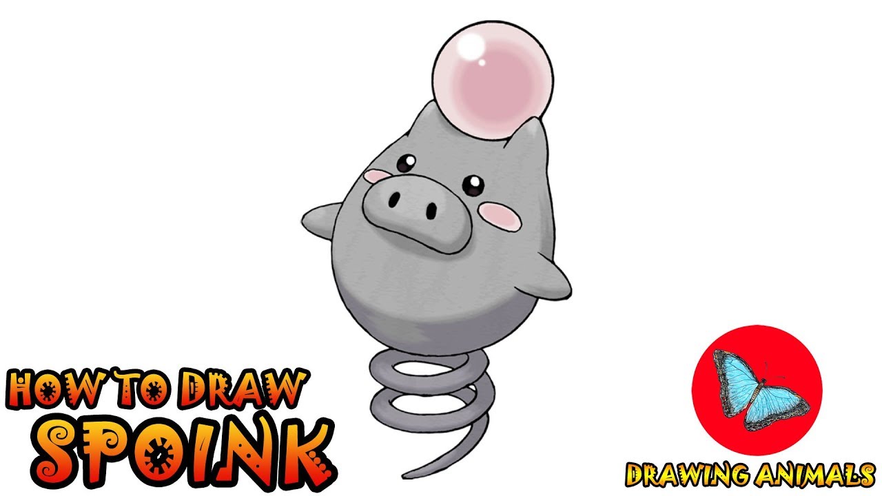 How To Draw Spoink Pokemon | Coloring and Drawing For Kids - YouTube