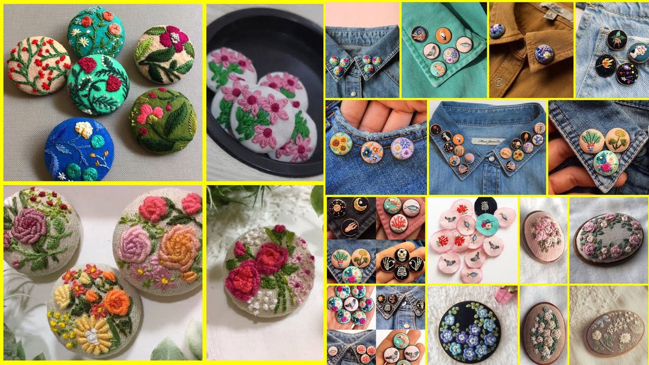 Embroidery buttons | button embroidery designs for dresses | button ...