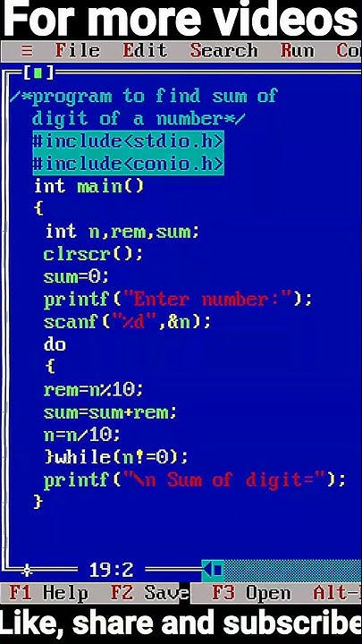 program to calculate sum of digit of a number#shorts#cprogramming#learnineasyway#harinarayan# ...