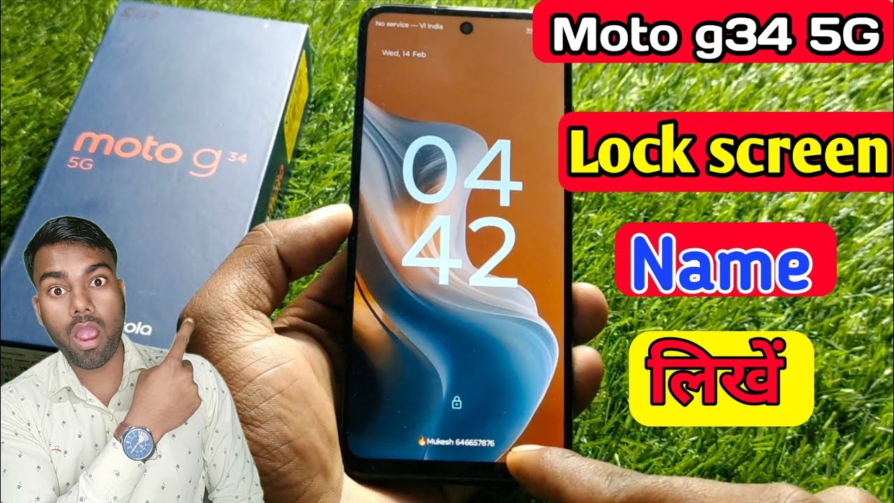 moto g34 5g lock screen par name kaise likhe, moto g34 5g lock screen ...