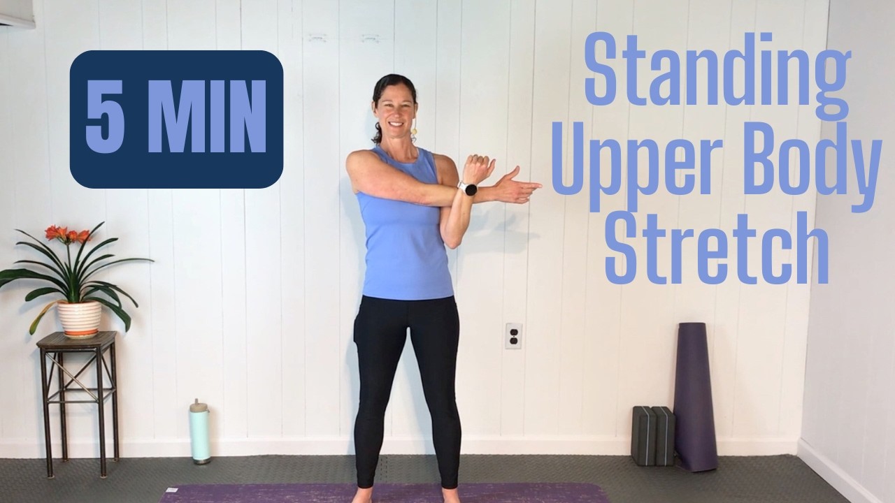5 Minute Standing Upper Body Stretch | Post Workout Cool Down - YouTube