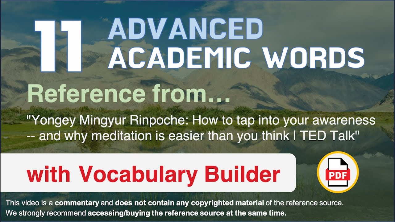 11 Advanced Academic Words Ref from "How to tap into your awareness ...