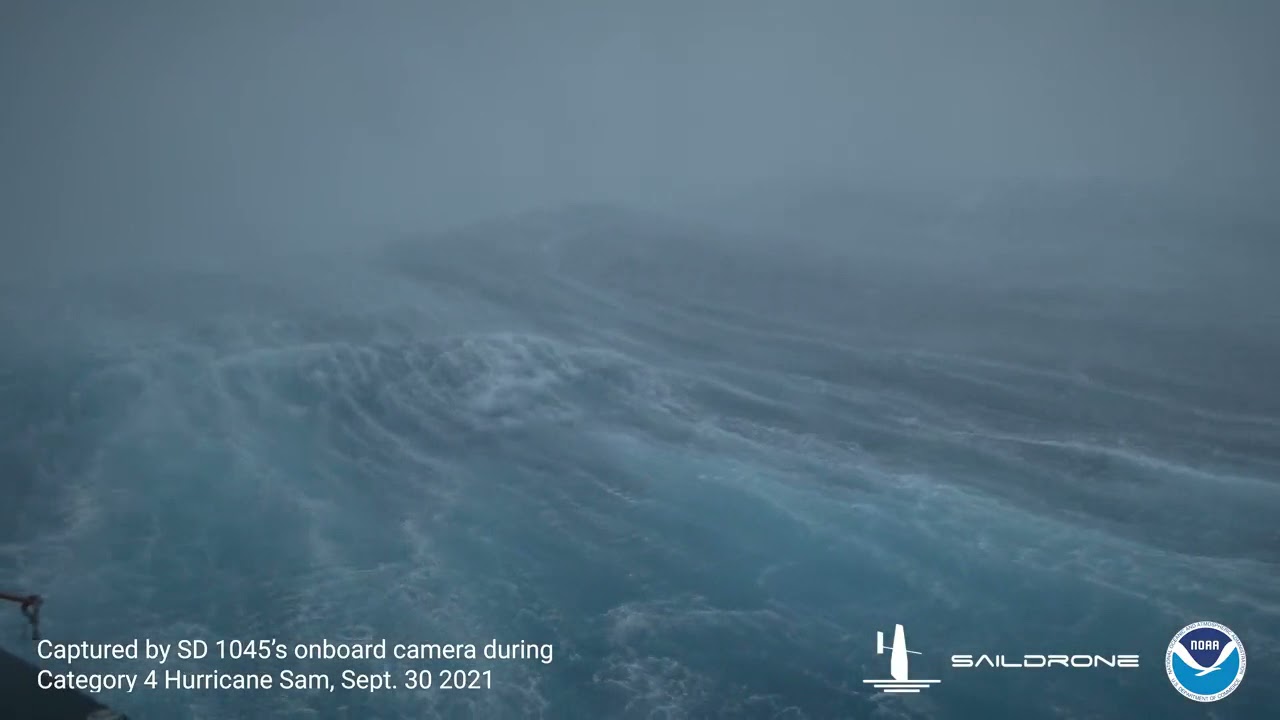Ocean drone captures video from inside hurricane for first time - YouTube