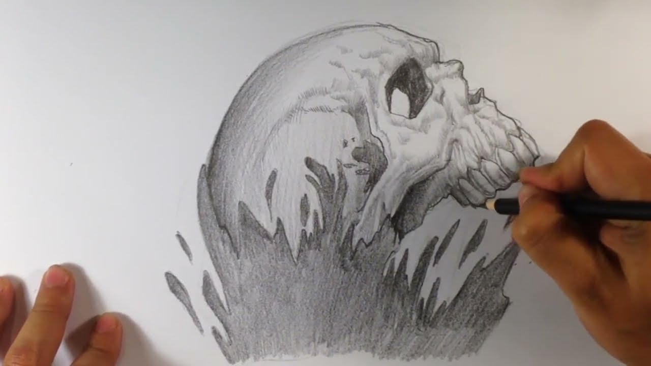 Amazing Skull Drawing - Time Lapse Video - YouTube