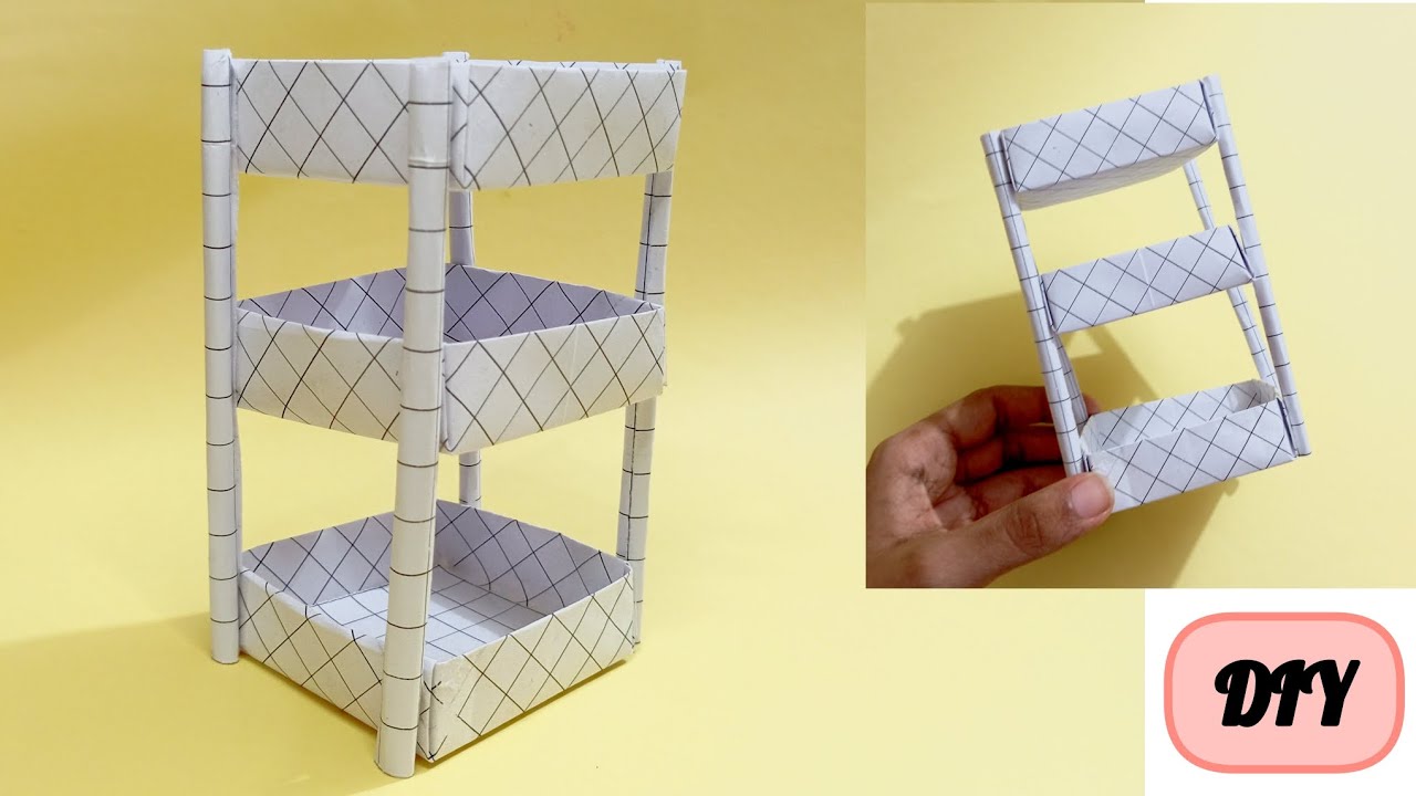 Handmade easy paper mini rack. DIY paper craft ideas at home. - YouTube