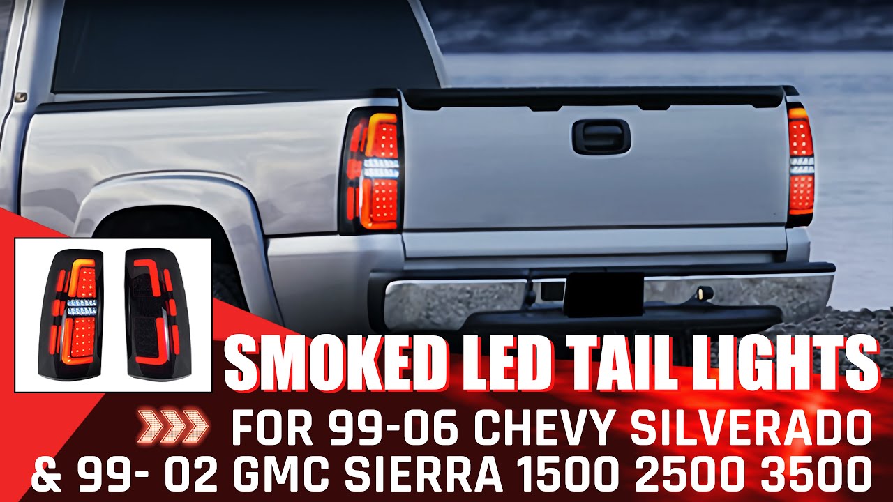Smoked LED Tail Lights for 99-06 Chevy Silverado & 99- 02 GMC Sierra ...