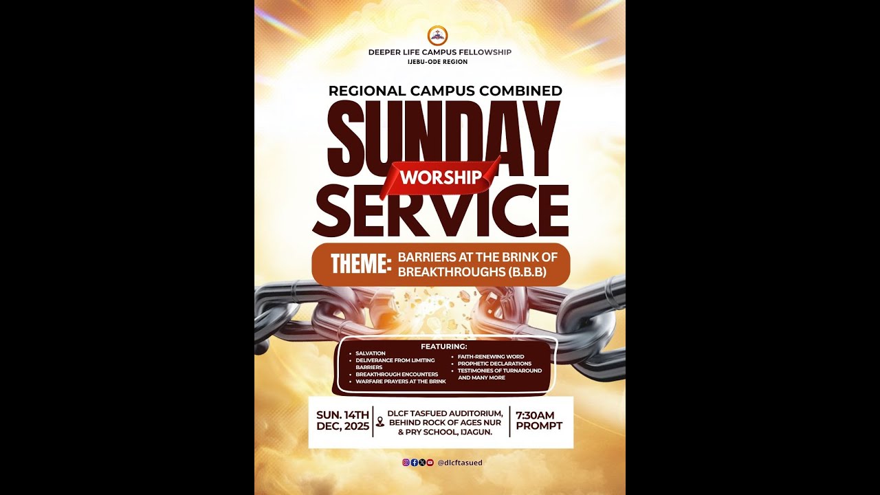 CAMPUS COMBINE SUNDAY WORSHIP SERVICE WITH THE REGIONAL OVERSEER - YouTube