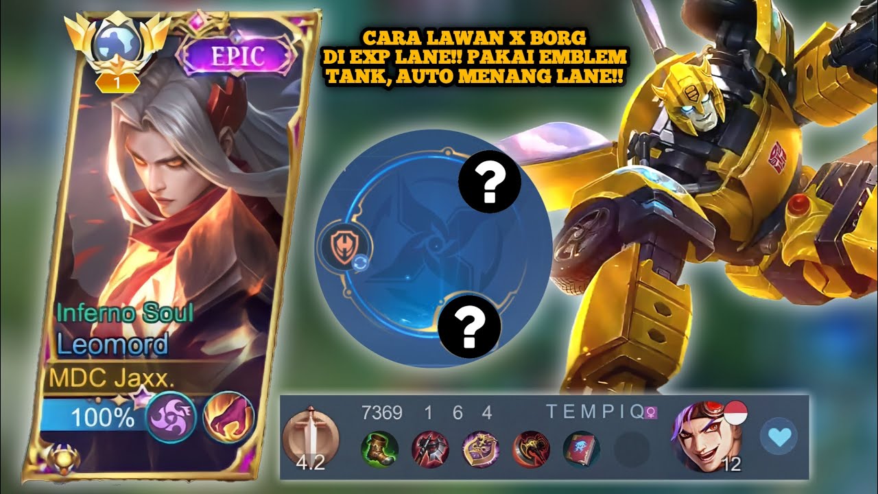 NEW META, AUTO WIN! LEOMORD EXP LANE PAKAI EMBLEM TANK VS X BORG ...