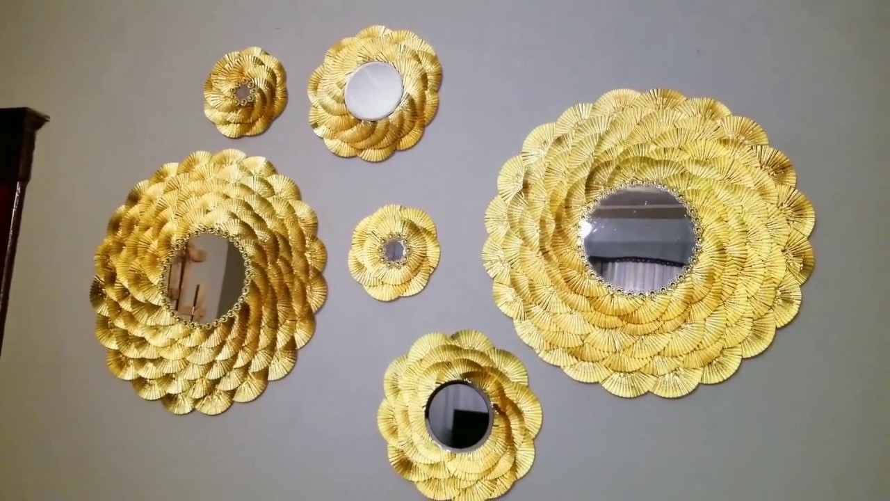 DIY Gold Mirror Decor / Large and Small gold mirrors - YouTube