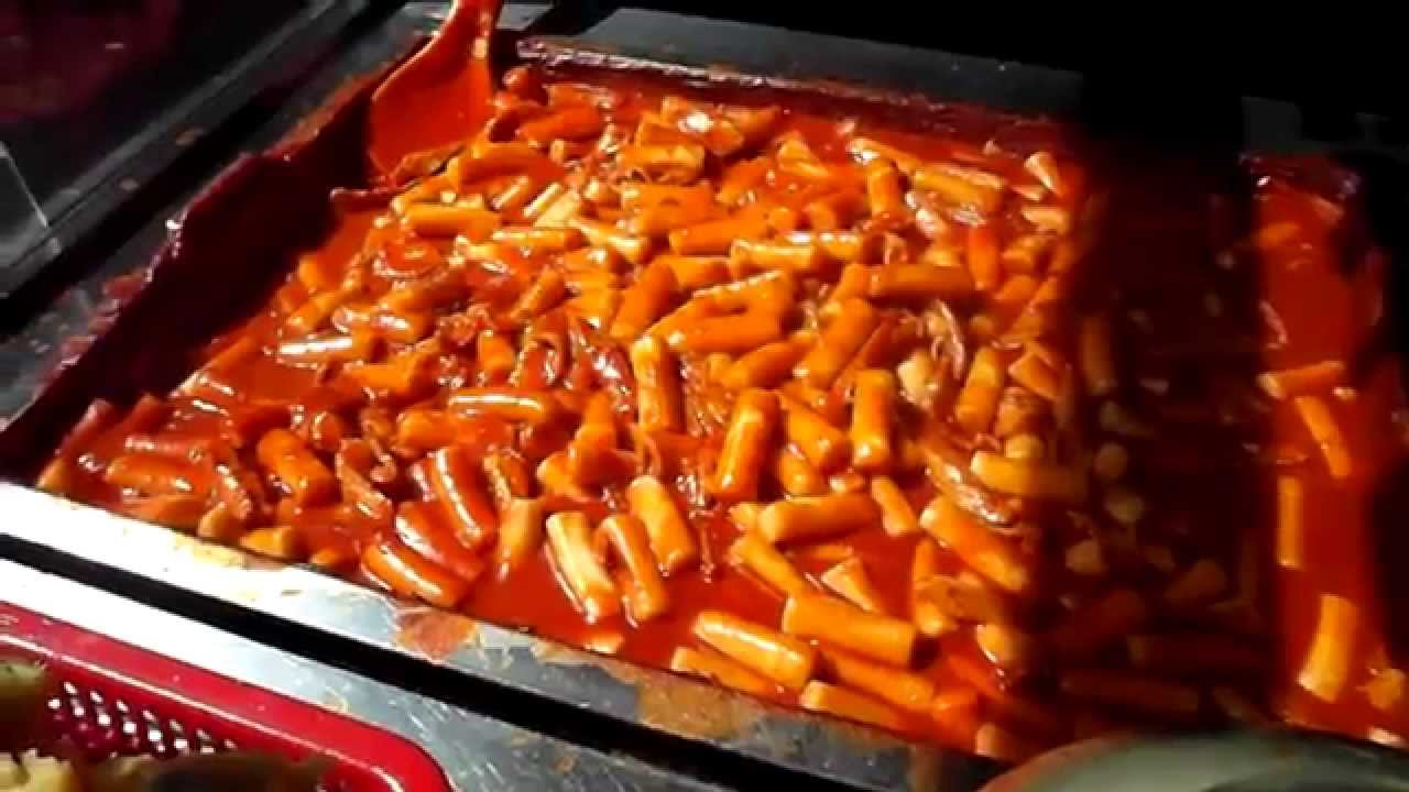 Korea food , 떡볶이, ddeokbokki. Jeonju city. KOREA - YouTube
