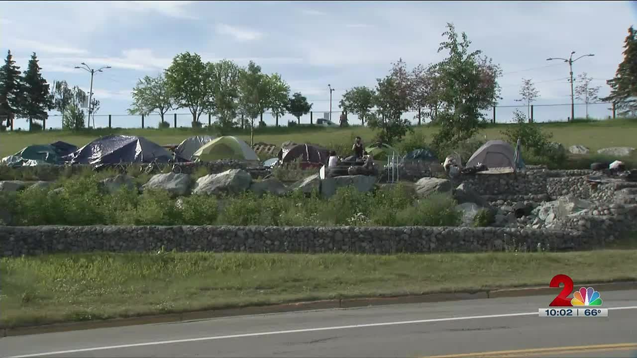 Homeless camp thrives in heart of Downtown Anchorage amidst tourists ...