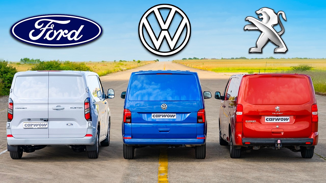 Ford Transit v VW Transporter v Peugeot Expert: DRAG RACE VAN - YouTube