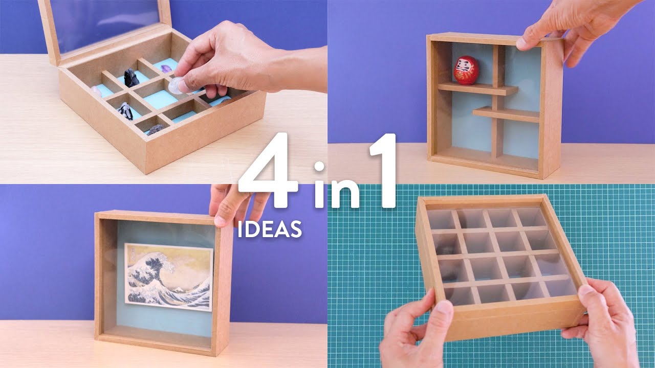 [Cardboard DIY] 4 Ideas in 1 - A Collection Box, A Display Box made ...
