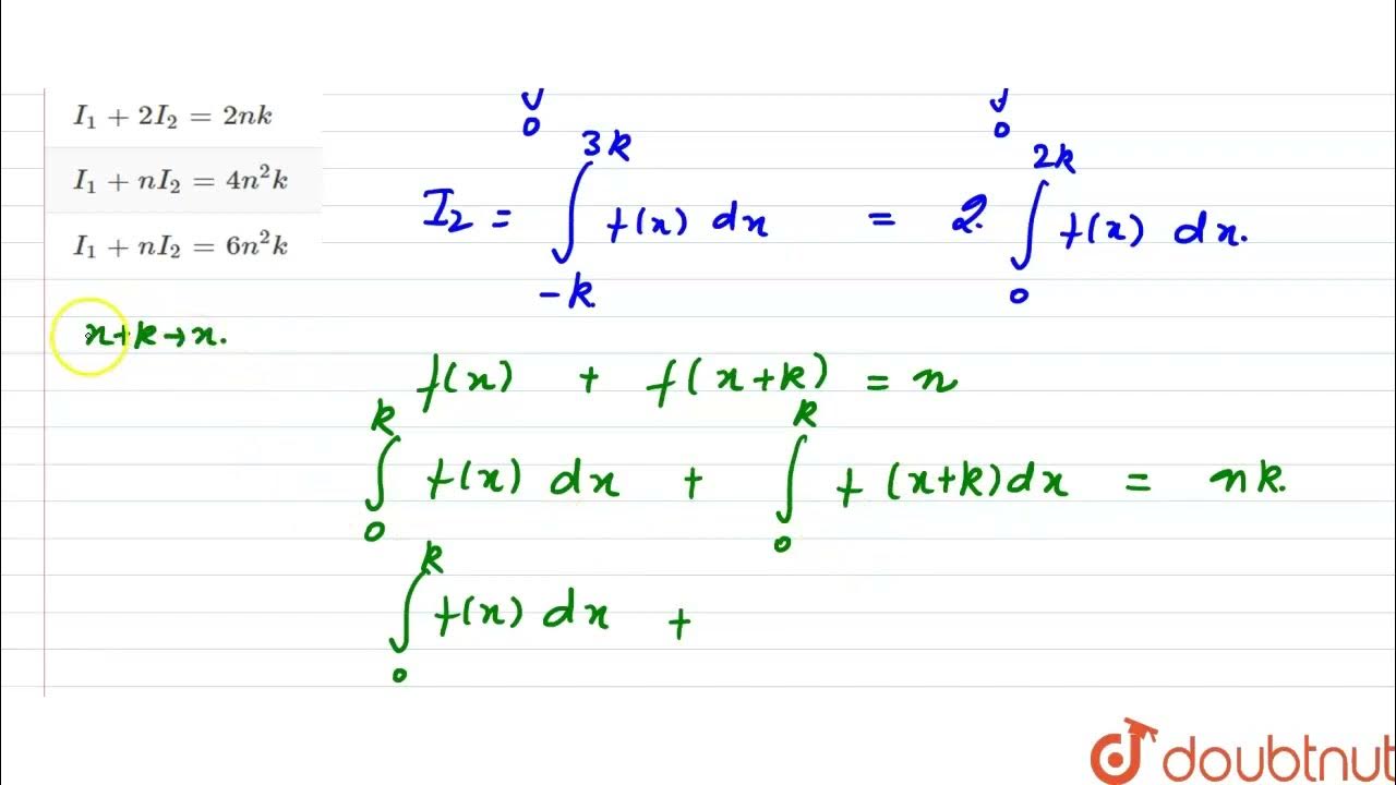 Let f: R rarr R be a continuous function satisfying f(x)+ f(x+ k) = n, for all x in R where k gt ...