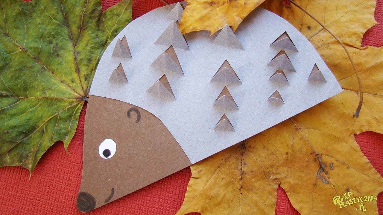 Jeż z papieru - jesienna praca plastyczna - YouTube
