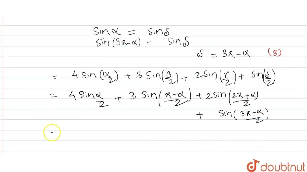If alpha,beta,gamma,delta\r\nare the smallest positive angles in ascending order of magnitude wh ...