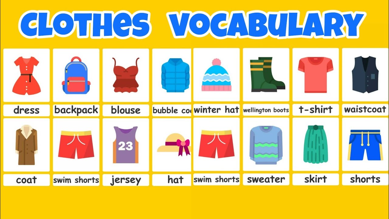 clothes vocabulary |clothes names with pictures | clothes in English ...