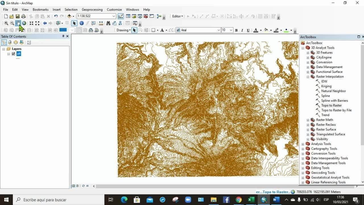 Modelo de elevación con Topo to Raster, Arcmap DEM o MED - YouTube