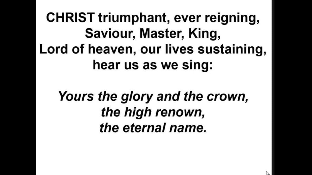 Christ triumphant ever reigning • Michael Saward - YouTube