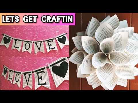 DIY Book Page Craft Ideas | Wall Decoration Using Old Book Pages | Best ...