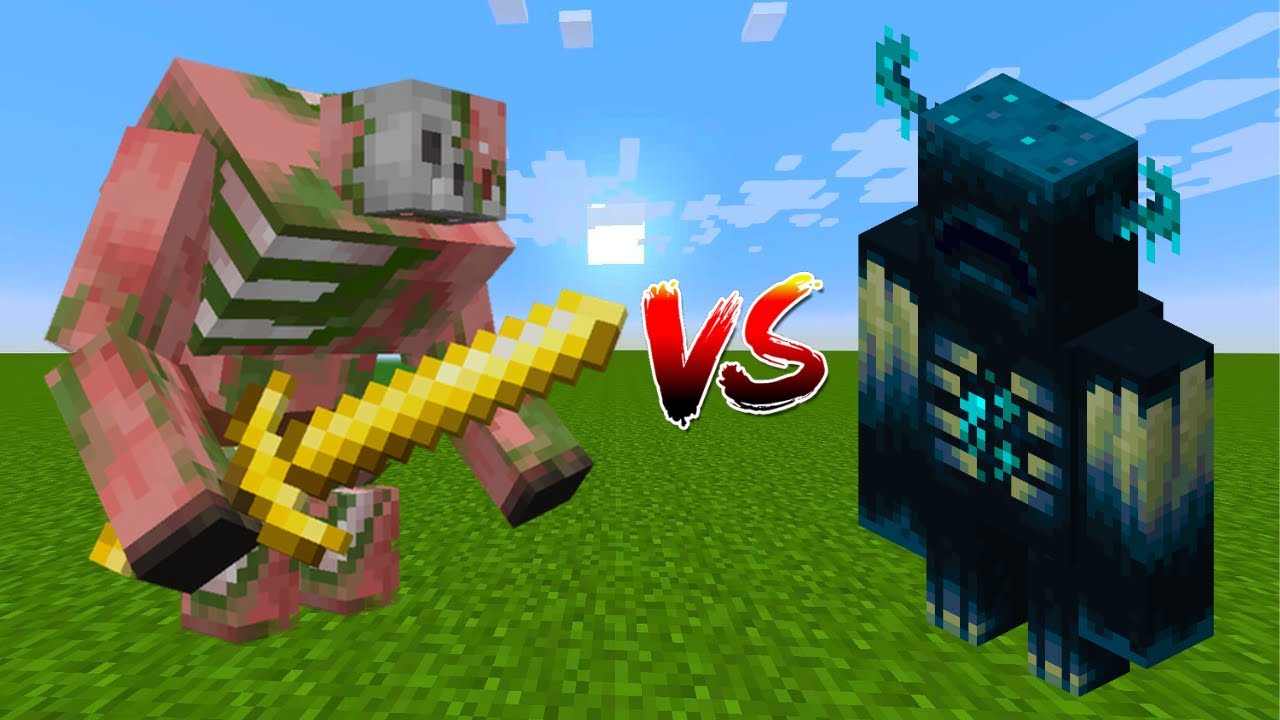 warden vs mutant zombified piglin in Minecraft - YouTube