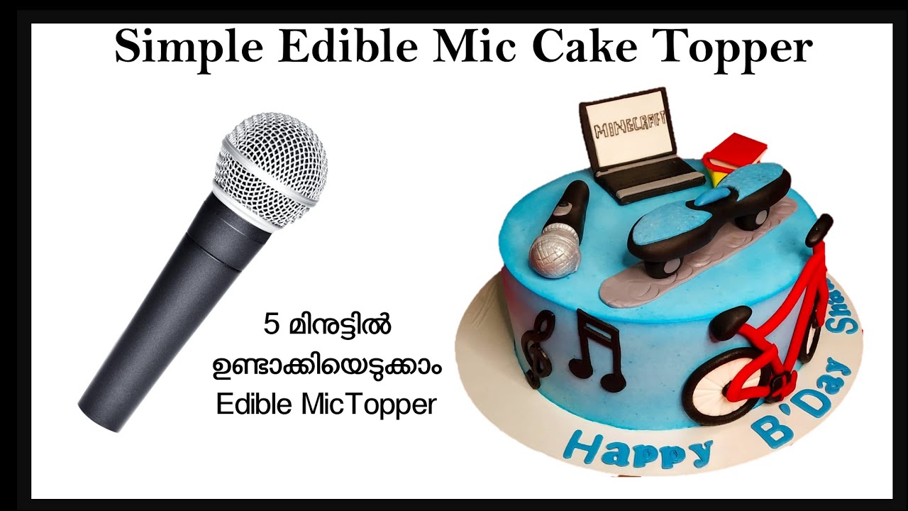 Simple Edible Mic Cake Topper |Easy Fondant Topper| Fondant Class ...