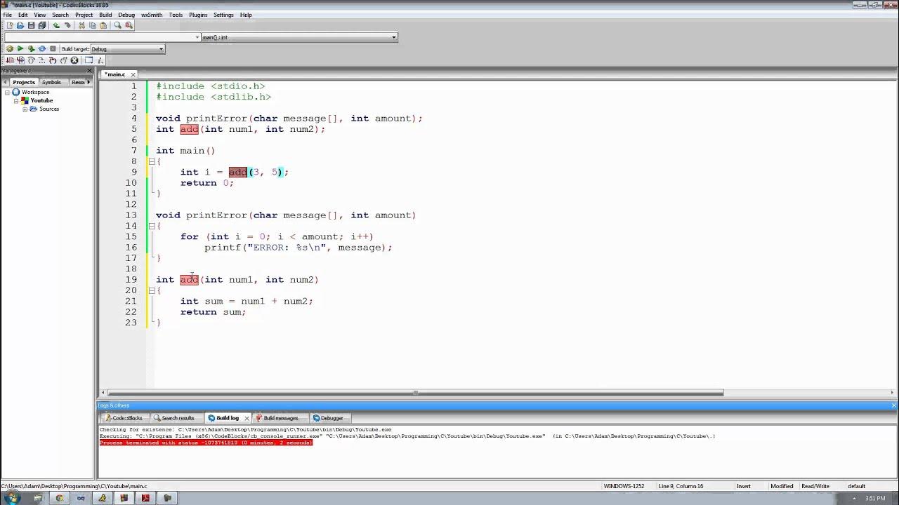 C Programming Tutorial 22, Functions pt.3 - YouTube
