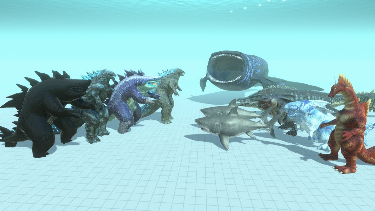 Evolution of Bloop vs Team Godzilla x Sharkzilla - Animal revolt battle ...