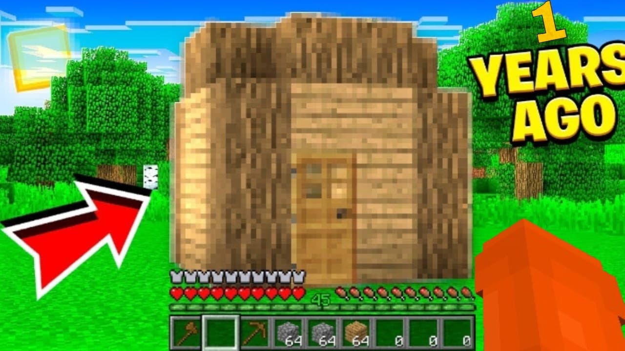 PLAYING MY FIRST MINECRAFT WORLD I MADE! (1 YEARS AGO) - YouTube
