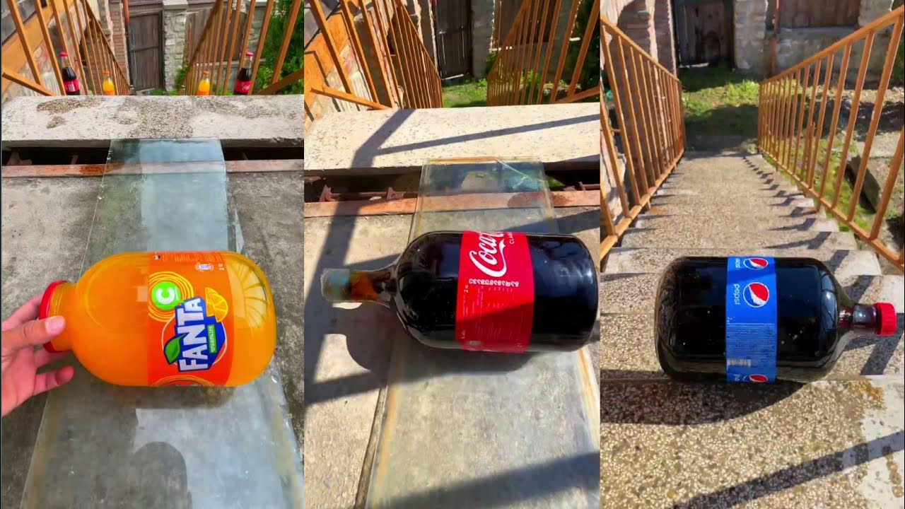 Throwing Bottle Down Stairs - 5 | Breaking glass bottle | Crushing ...