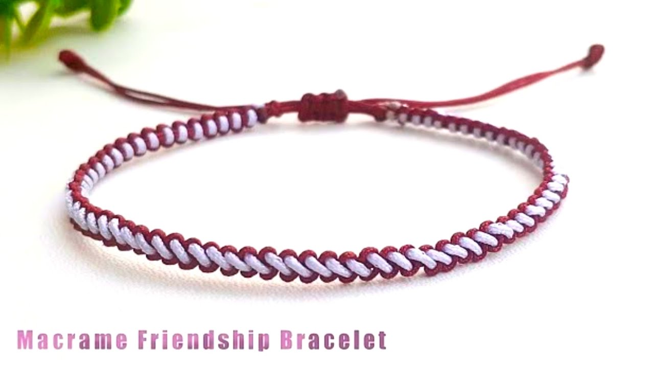 How To Make Bracelet Two Color | Macrame Bracelet Tutorial - YouTube