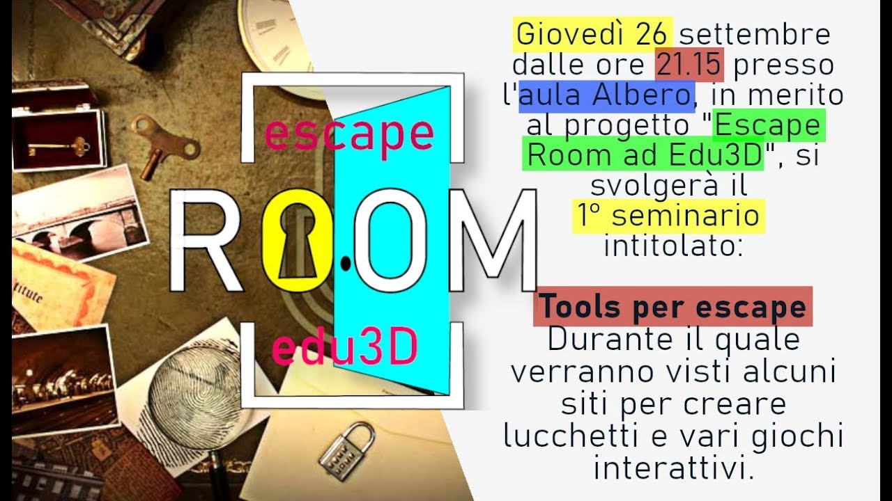Tools per escape Escape Room ad Edu3d - YouTube