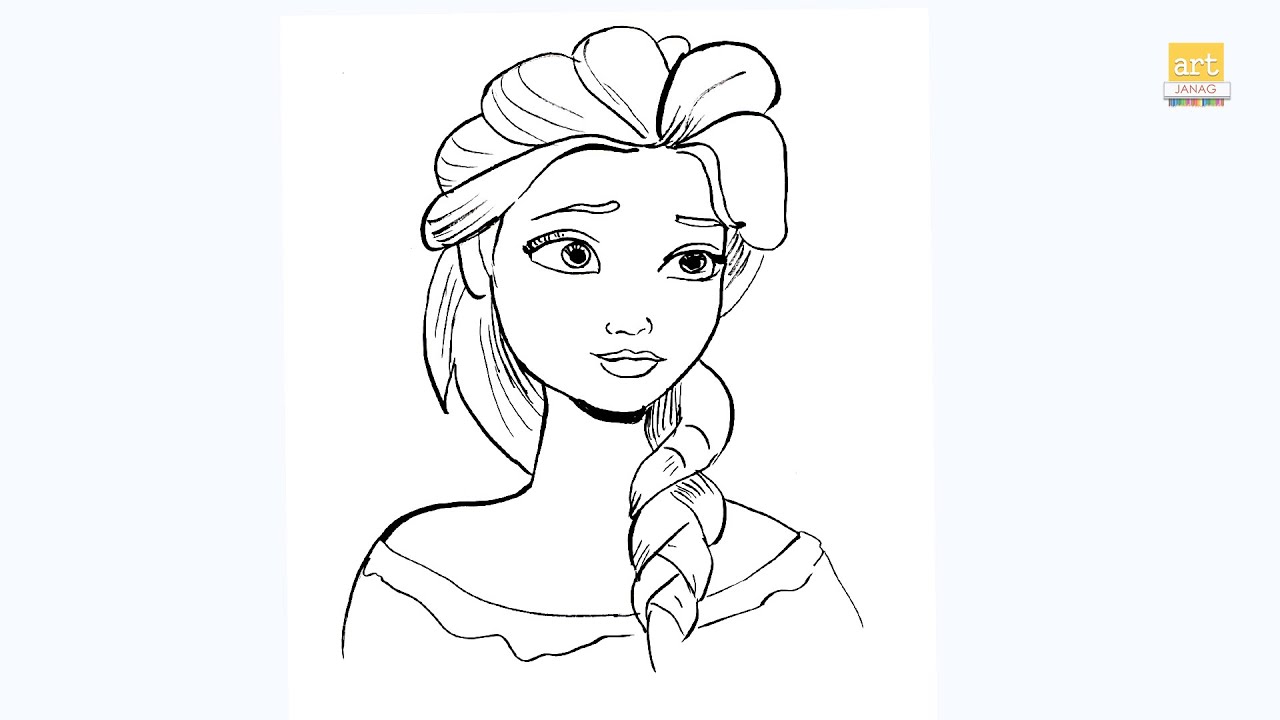 Elsa cute drawing II How to draw Disney Elsa drawing II Part 02 II # ...