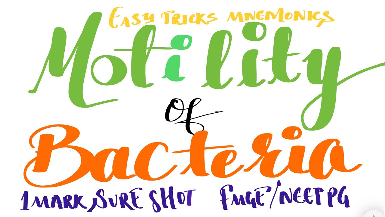 Motility of bacteria mnemonics tricks sure shot 1mark Fmge Neet pg ...