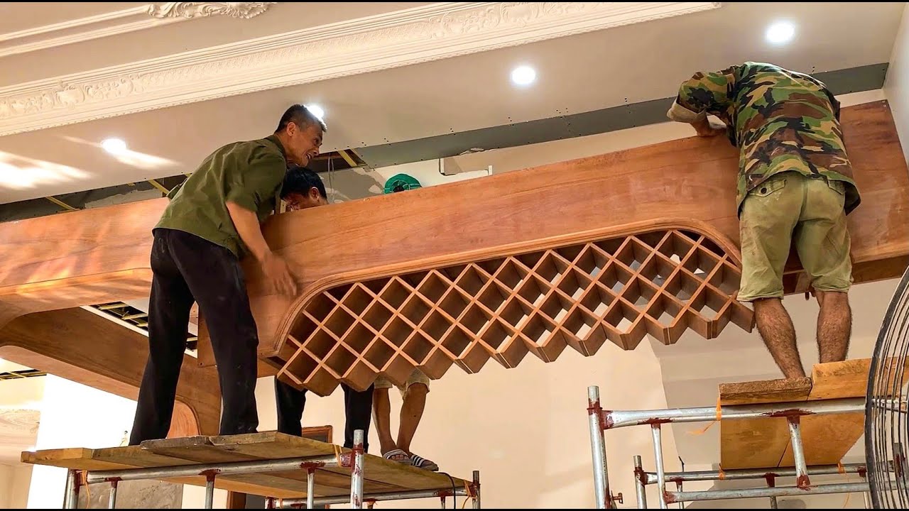 The most perfect new furniture - Solid wood living room partition ...