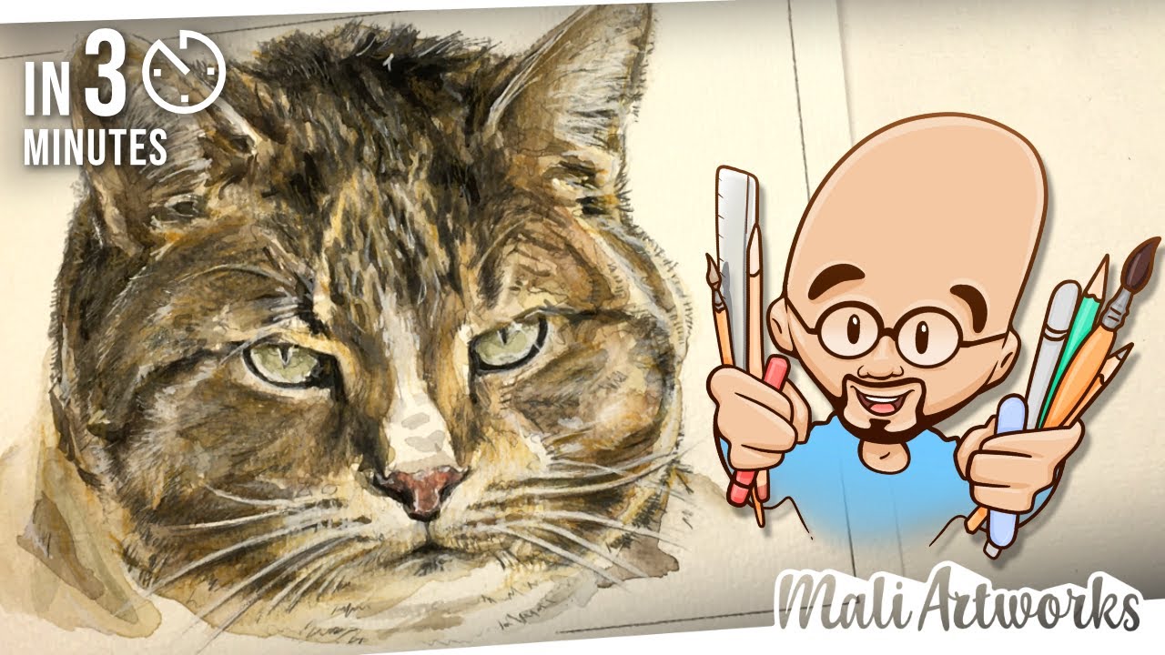 3-Hour Watercolor Cat Painting Process | Amazing Timelapse Art - YouTube