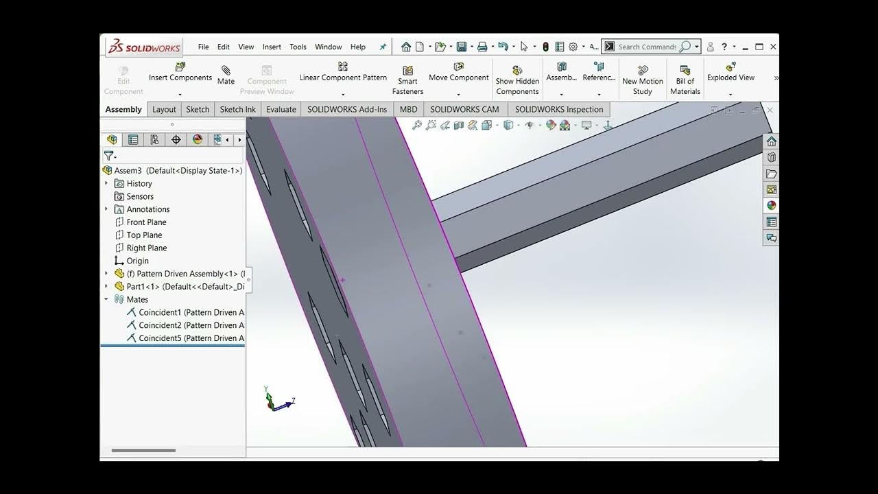 Assembly Pattern driven component Pattern - YouTube