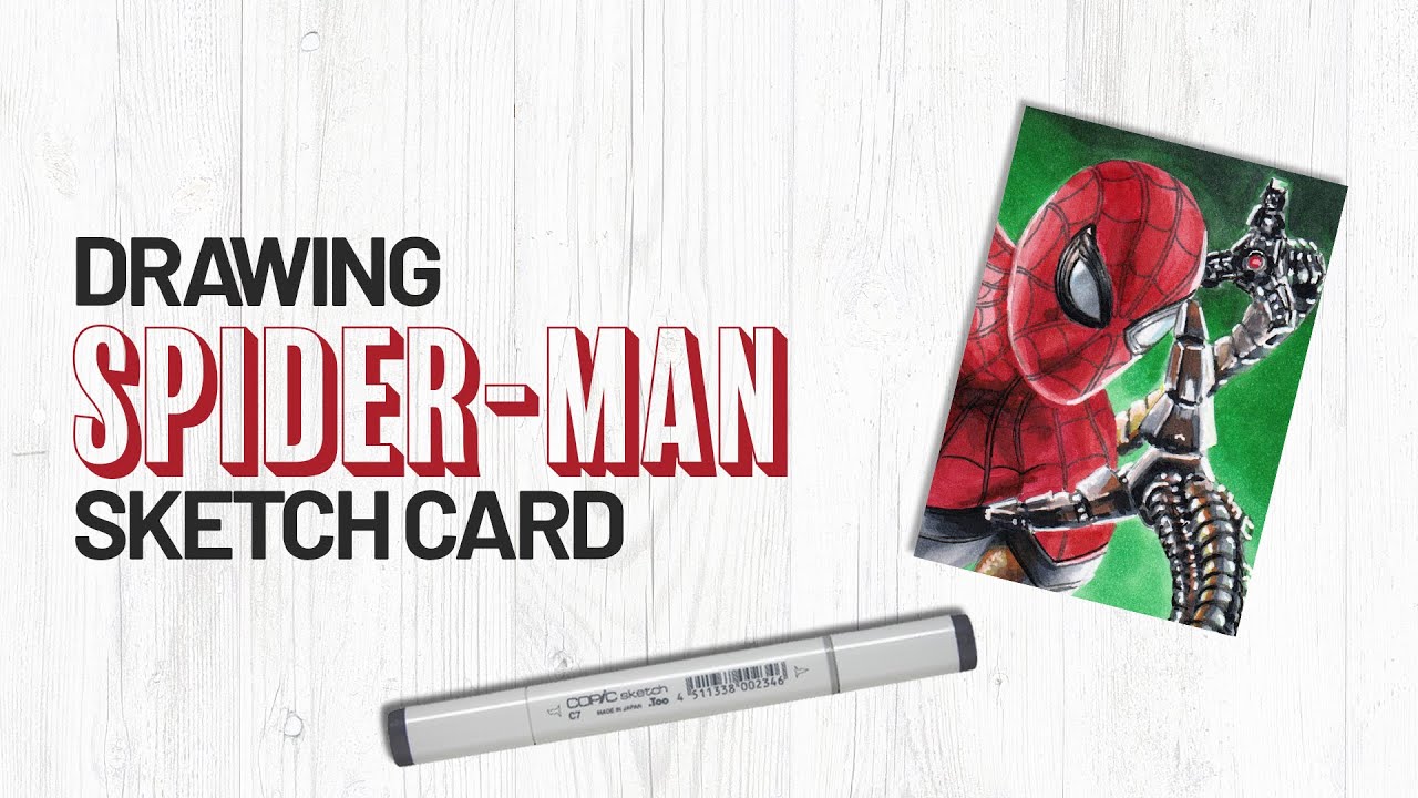 Drawing Spider-Man Sketch Card - YouTube