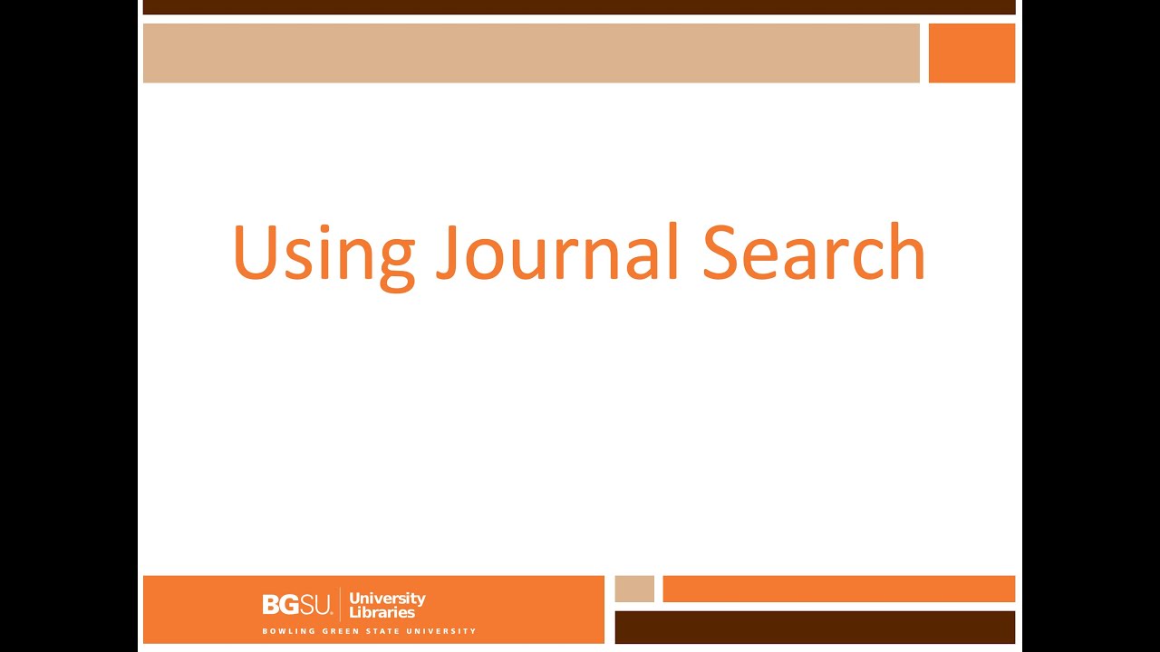 Using Journal Search - YouTube