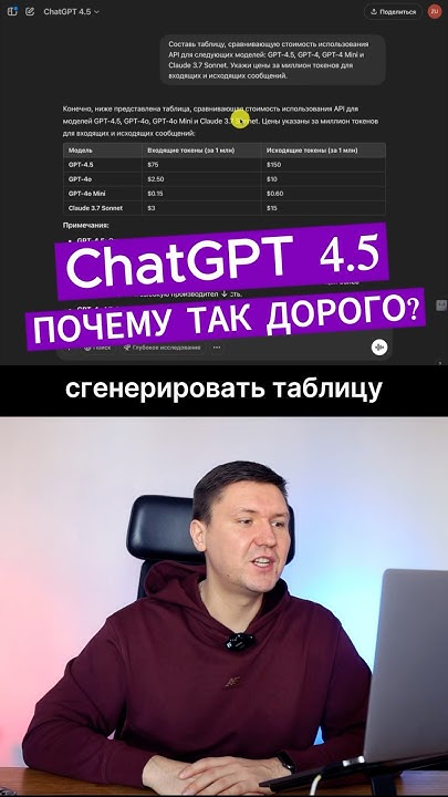 ChatGPT4.5 создан специально для текстов, но слишком дорого с помощью API. - YouTube
