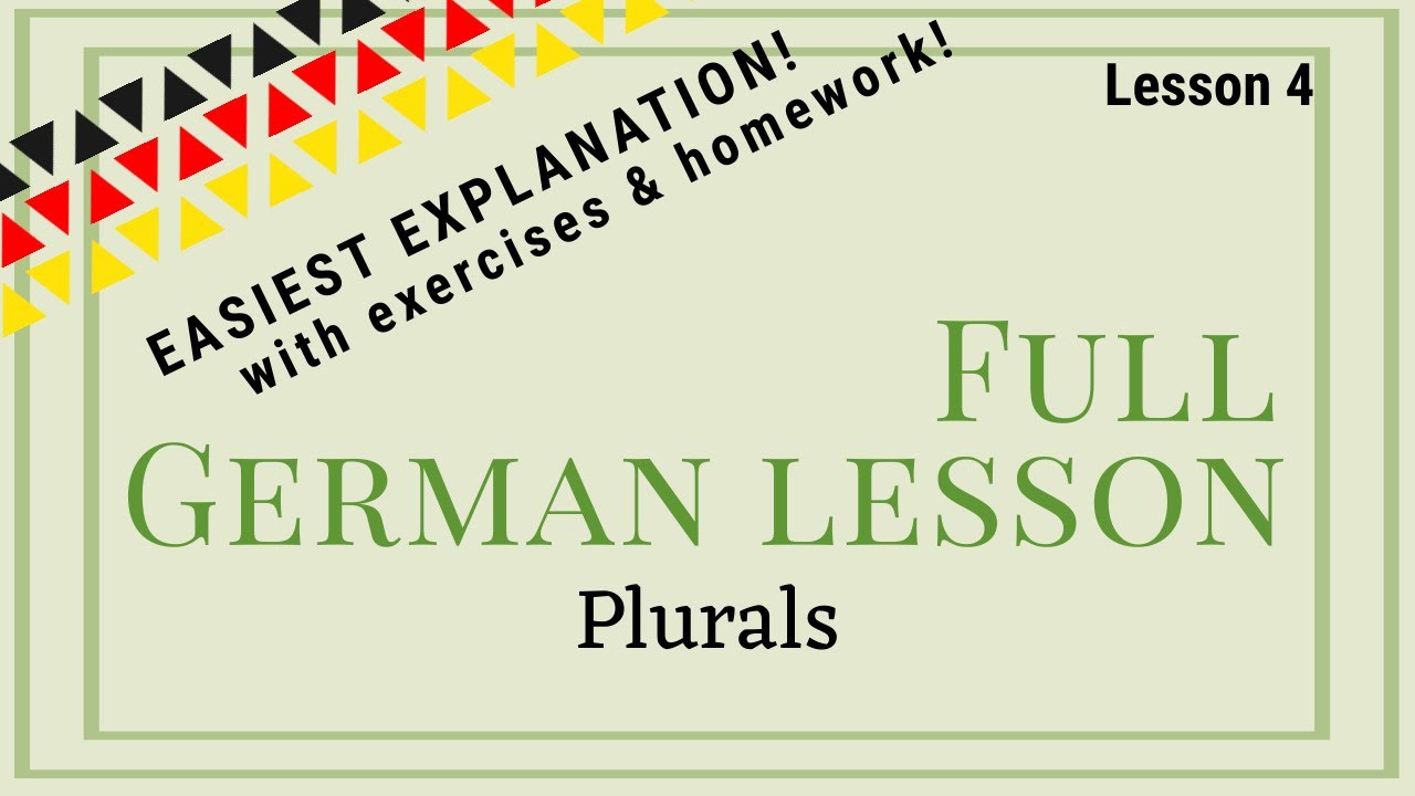 German Lesson 4: The Plural - EASIEST EXPLANATION + EXERCISES - YouTube