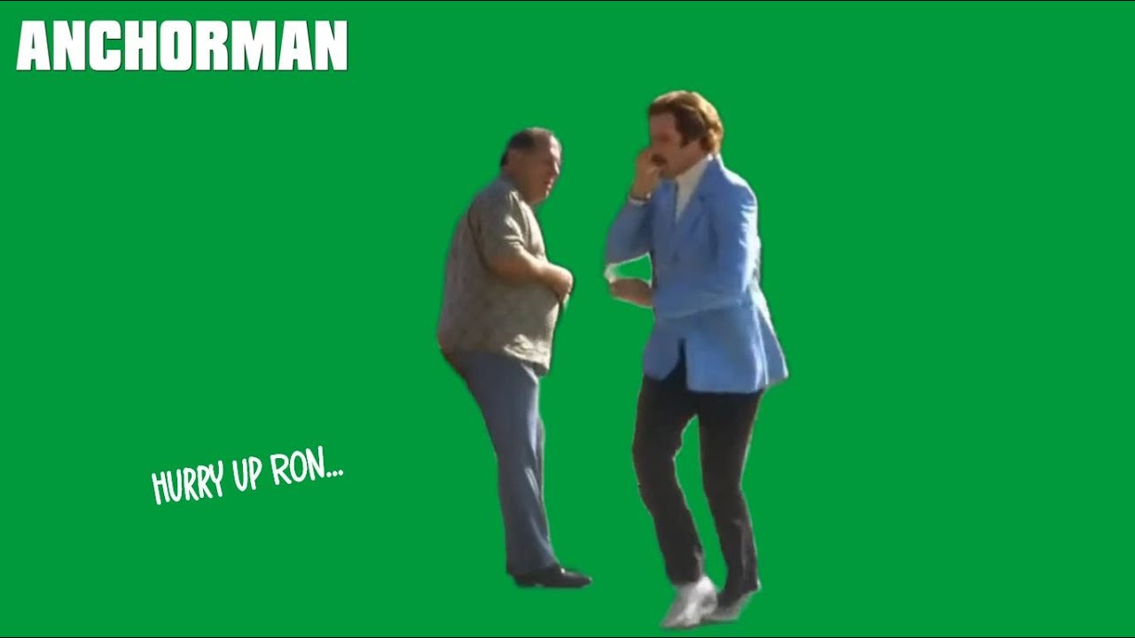 Anchorman - Ron is running and smoking green screen - YouTube