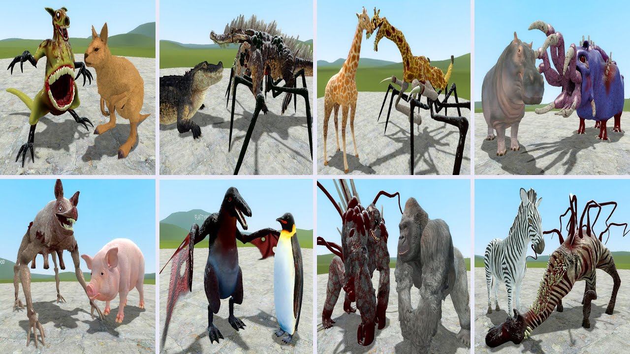 COMPARE ALL NEW BETA ZOCHOSIS MONSTERS ANIMALS IN GMOD - YouTube