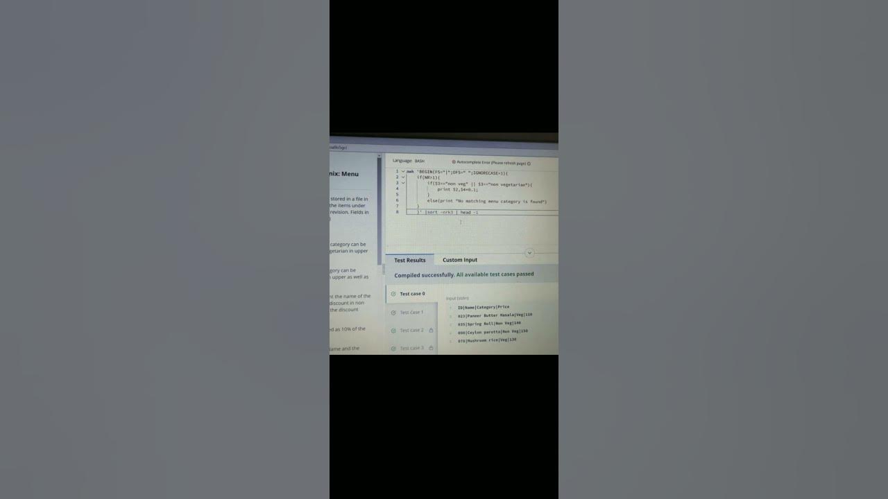 Tcs Cpa Unix Solution 30th May Second Shift Youtube