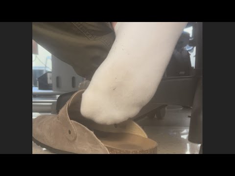 Computer science lesson shoeplay and candid socks 