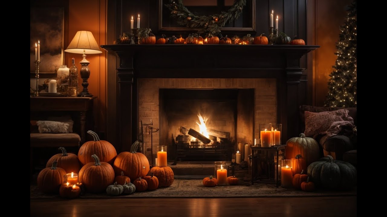 Cozy Autumn 🍁 Thanksgiving Crackling Fireplace 🍁 - YouTube