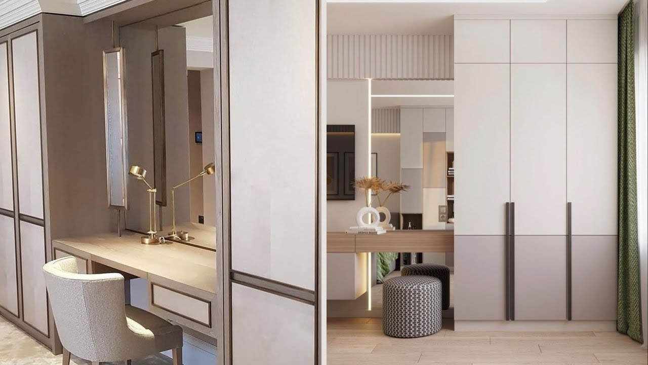 Bedroom wardrobe design sliding doors with dressing table | wardrobe ...