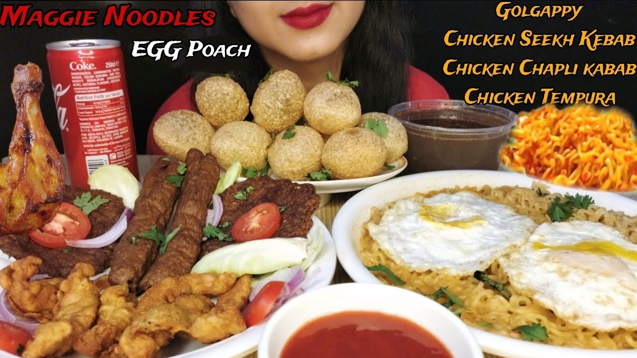 EATING MAGGI, GOLGAPPY, CHICKEN SEEKH KEBAB, CHAPLI KEBAB, CHICKEN ...